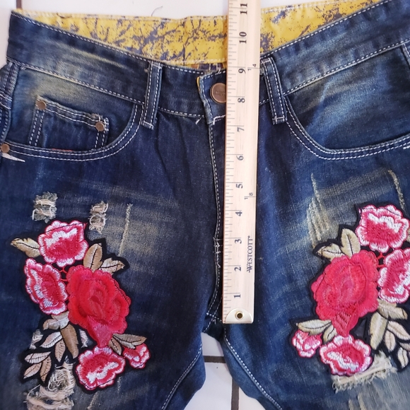 SOSOO | Jeans | Sosoo Roses Embroidered Jeans Mens Nwt | Poshmark